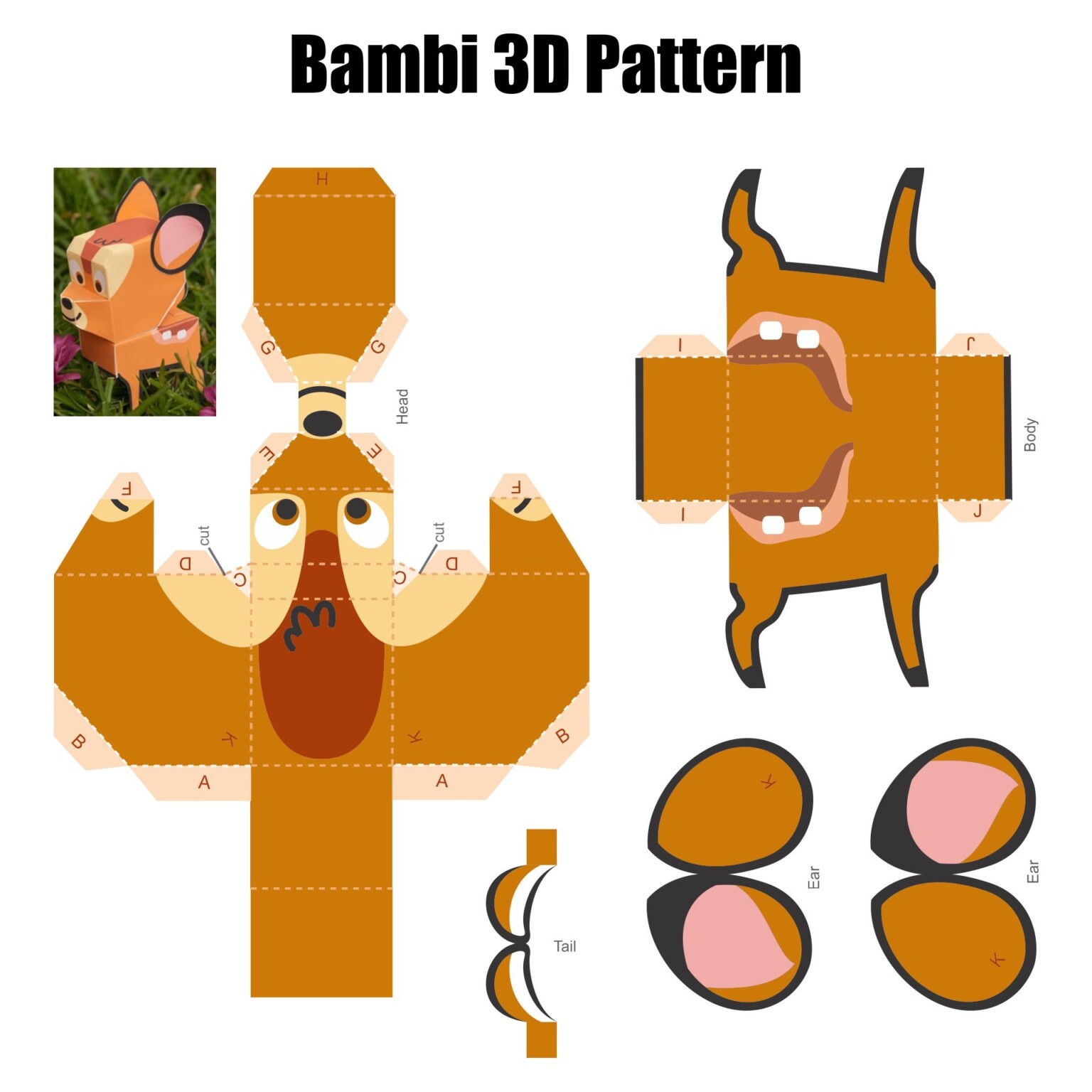 3D Paper Craft Printable - printcraftzone.com
