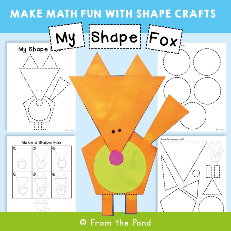 2D Shape Animal Crafts Printable - printcraftzone.com