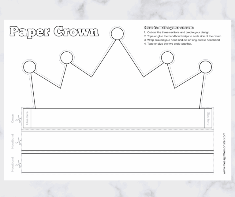 Printable Crown Craft Template - printcraftzone.com