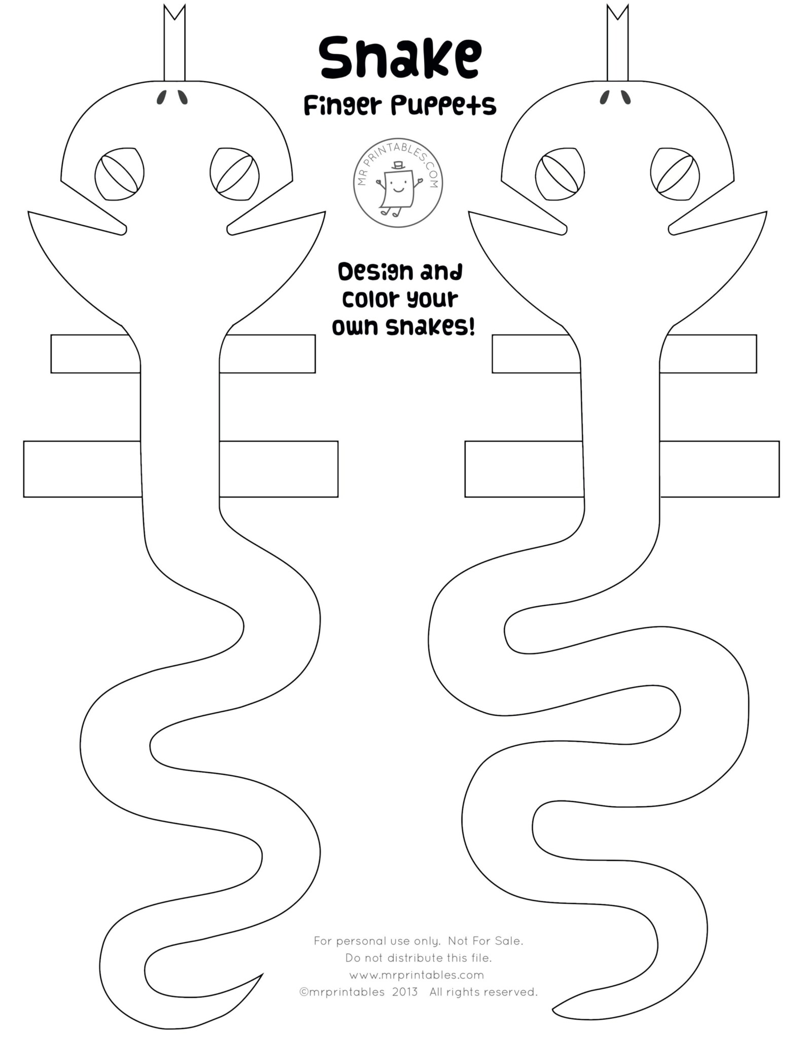 Printable Snake Craft - printcraftzone.com