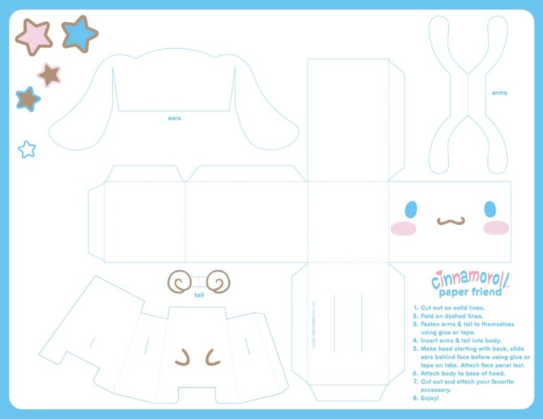 Cinnamoroll Printable Craft - printcraftzone.com